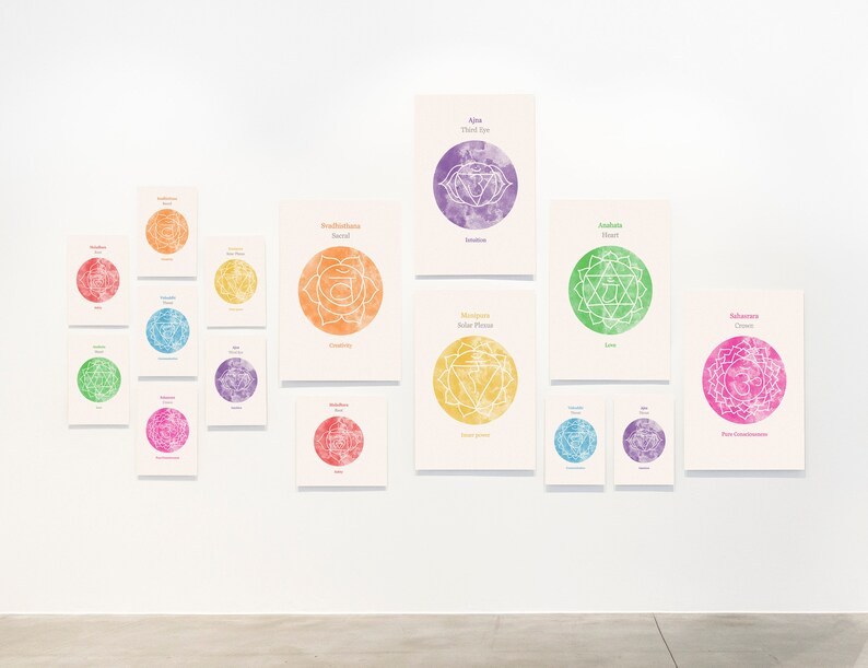 Set of 7 Chakras Art Prints | Digital Download for All 7 Prints ...