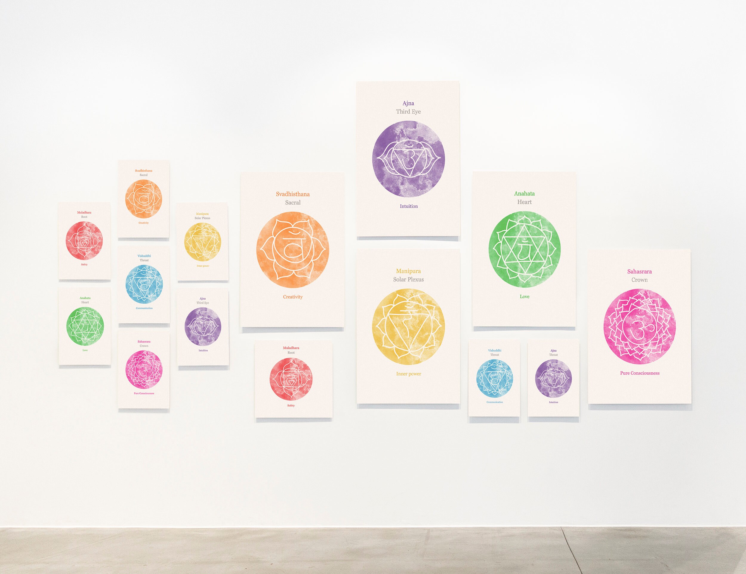 Set of 7 Chakras Art Prints | Digital Download for All 7 Prints ...