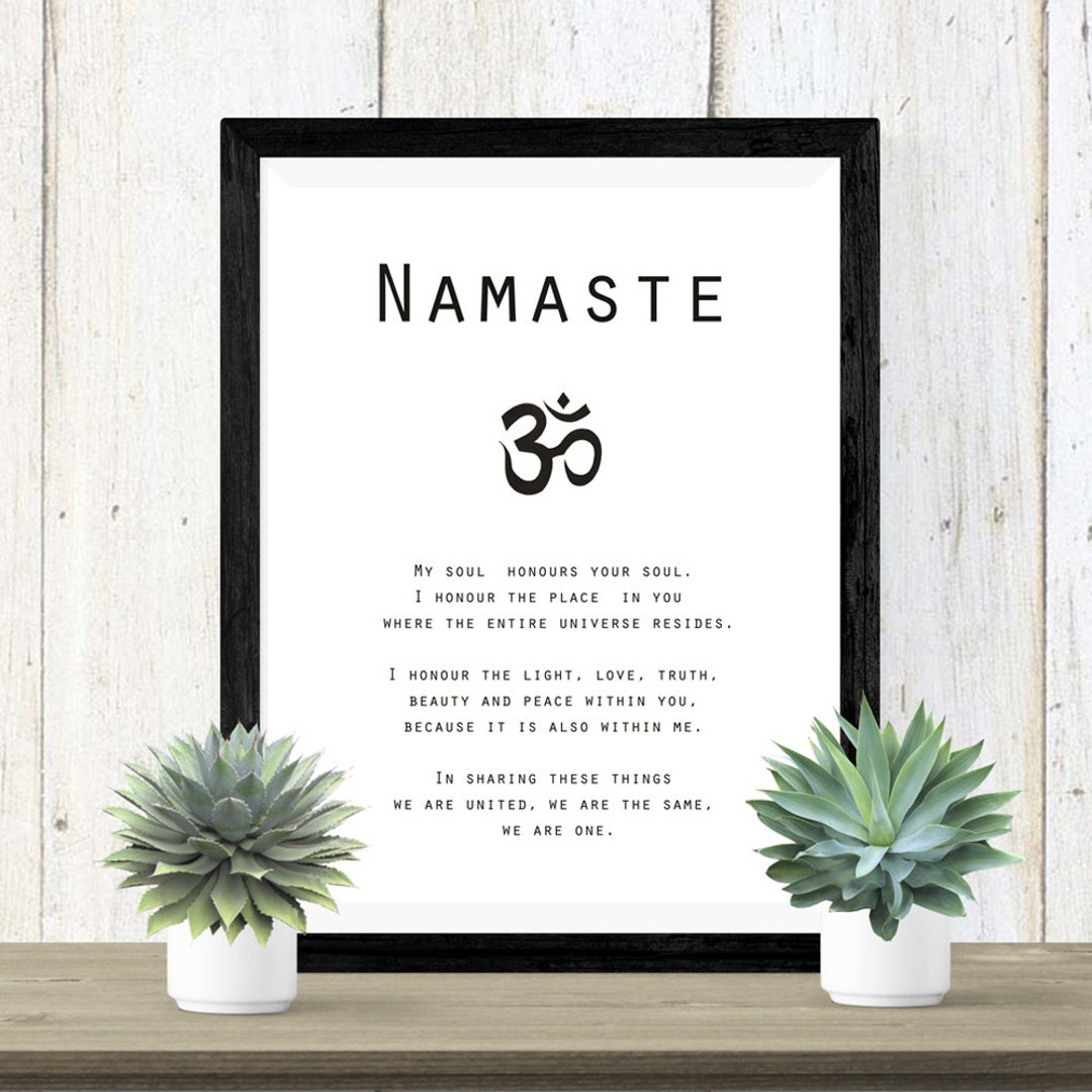Yoga Namaste Print in 2 Different Designs With a Hand Drawn Aum or ...