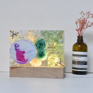 Cuboid Photo Frame Silicone Mold and LED Wood Base-for Night Light ...