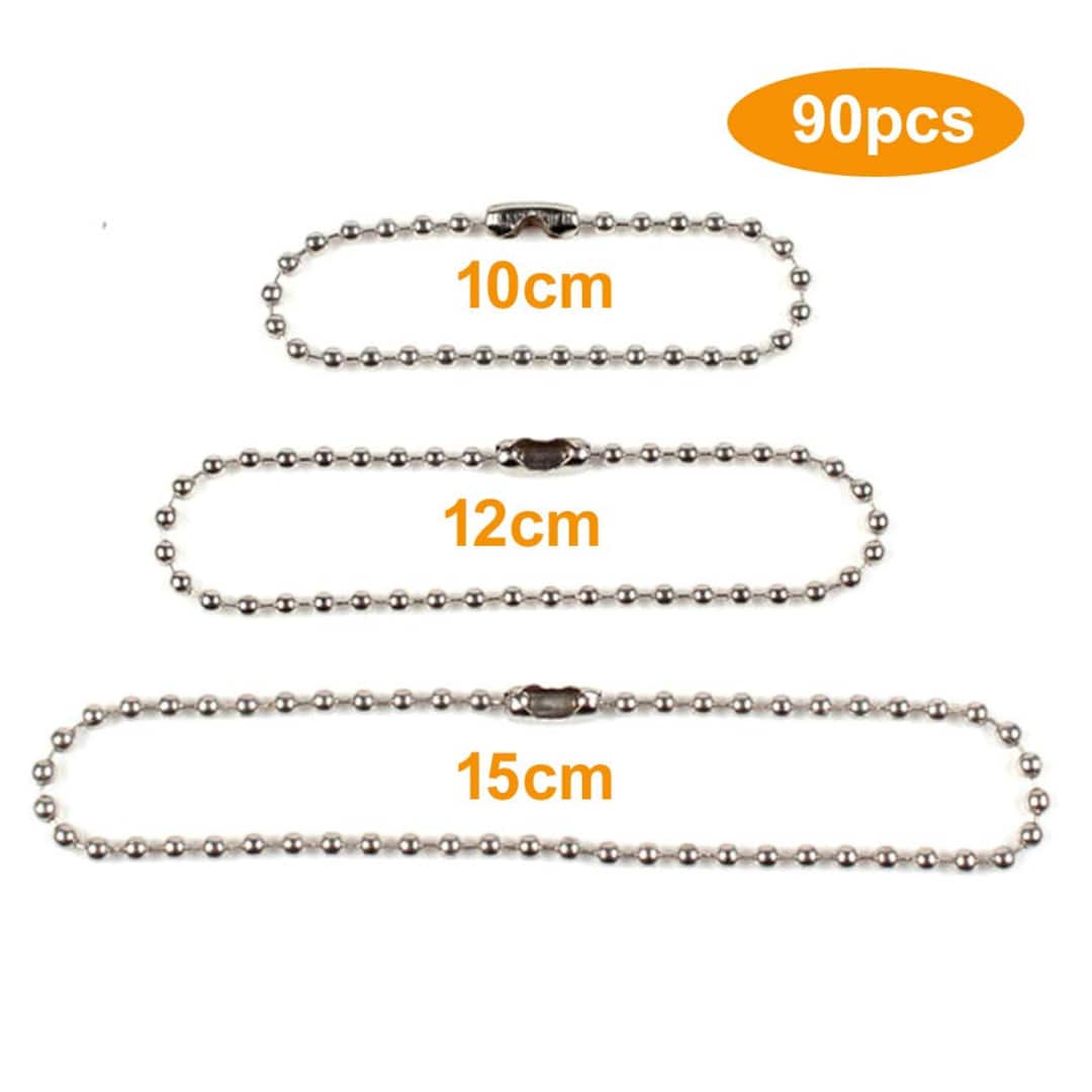 Ball Chain Necklace 100 Pcs Ball Keychain Dog Tag Necklace Chains 4.7 ...