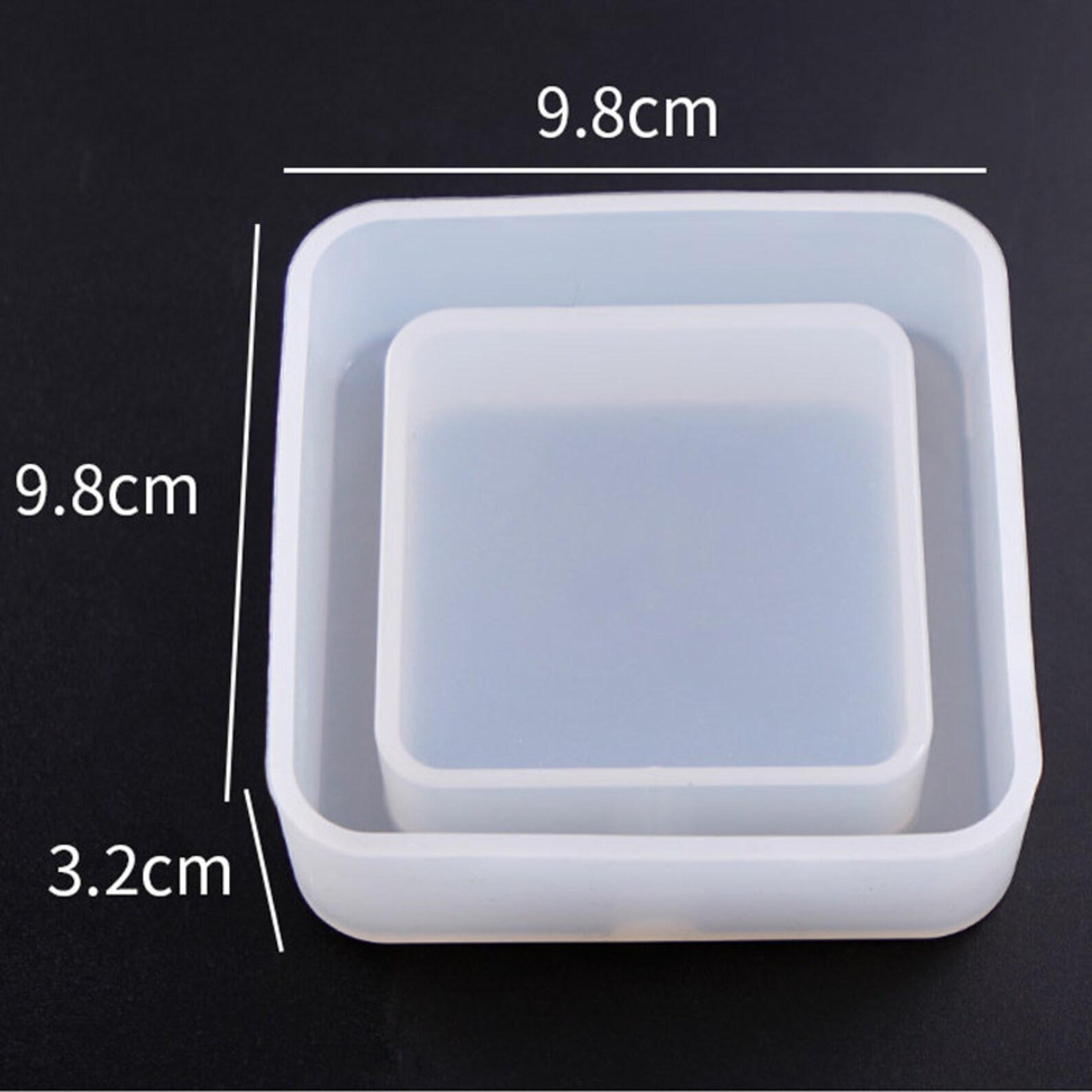 Round and Square Ashtray Silicone Mold - Epoxy Resin DIY Making Mould ...