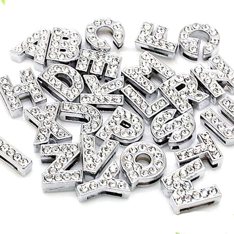 Free Shipping A-Z Full Rhinestones 10mm Slide Alphabet Letters - Etsy