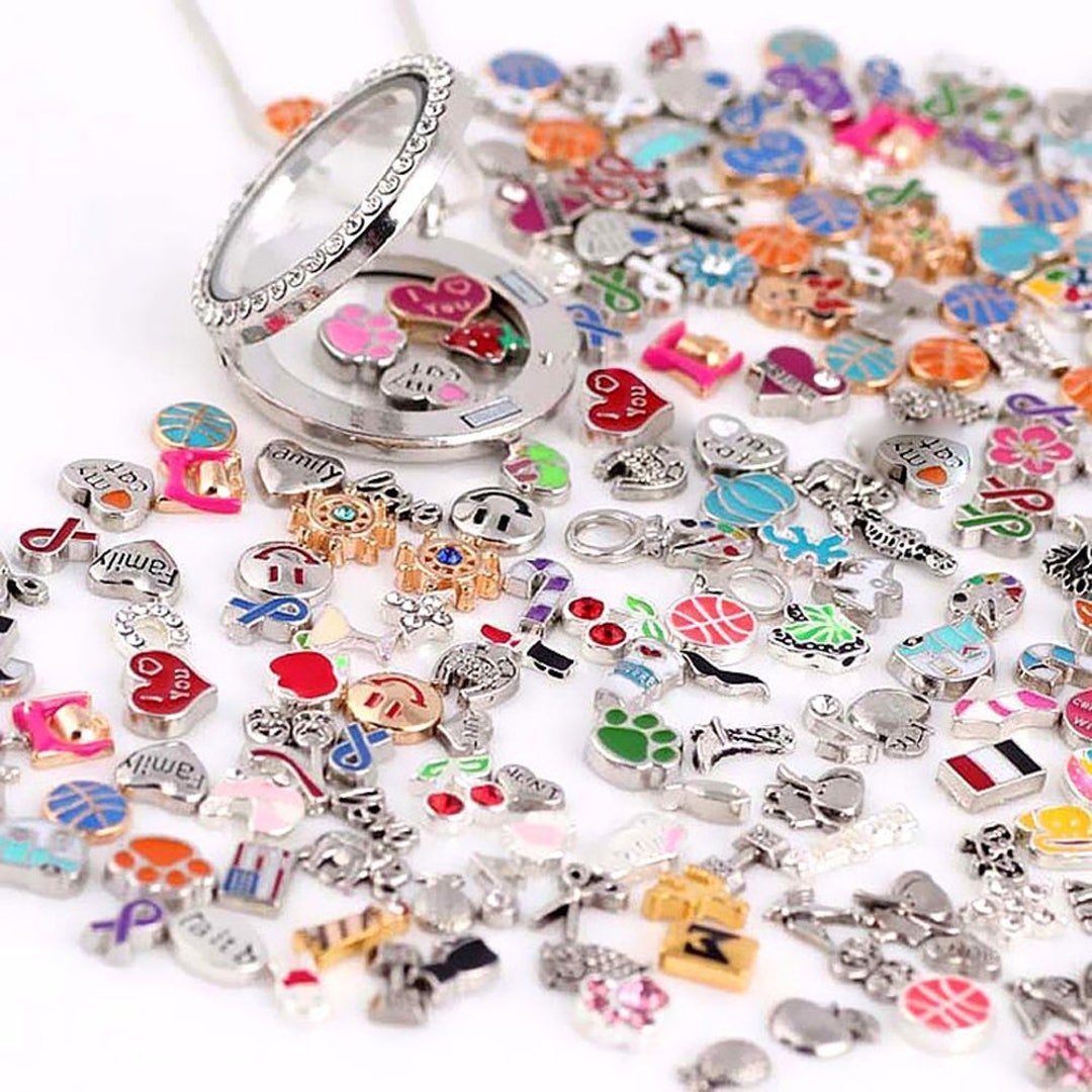 50 Pcs Mixed Style Floating Charms for Floating/memory Lockets ...