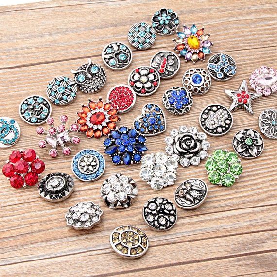 18mm Rhinestones Snaps Charms Interchangeable Snaps for DIY - Etsy