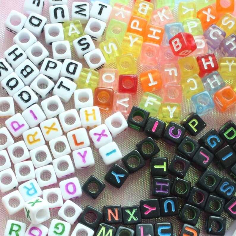 Approx 1100pcs 15 Styles Letter Beads Colorful Alphabet Beads for ...
