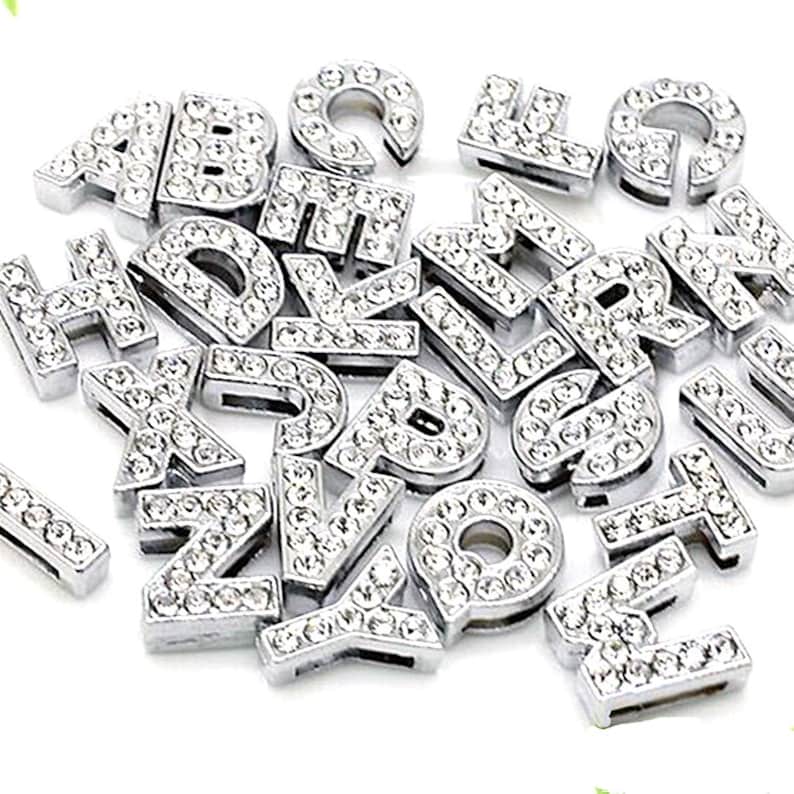 Free Shipping A-Z Full Rhinestones 8mm Slide Alphabet Letters | Etsy