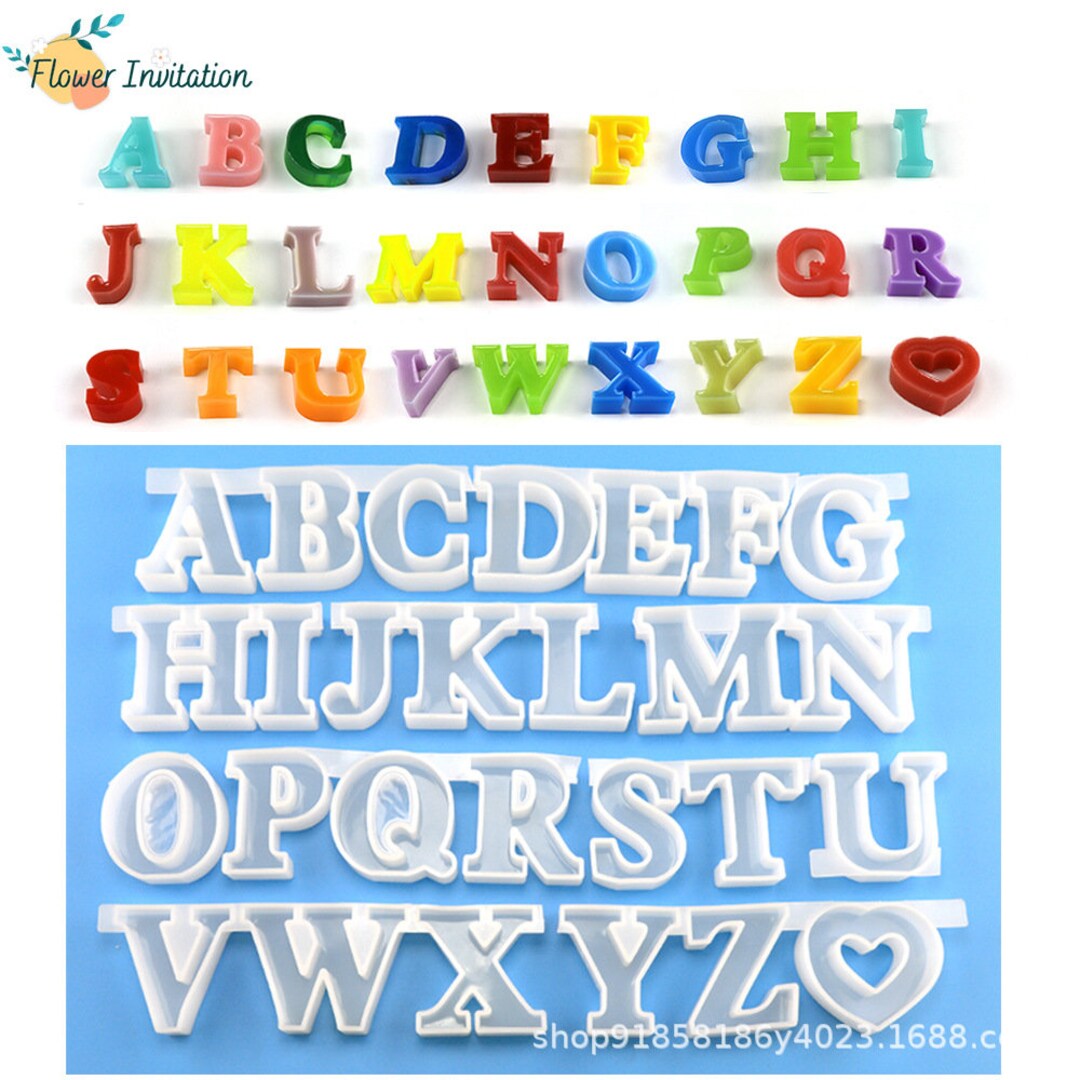 Silicone A-Z Alphabet Letter Mold Silicone Mold Crafts Accessories ...