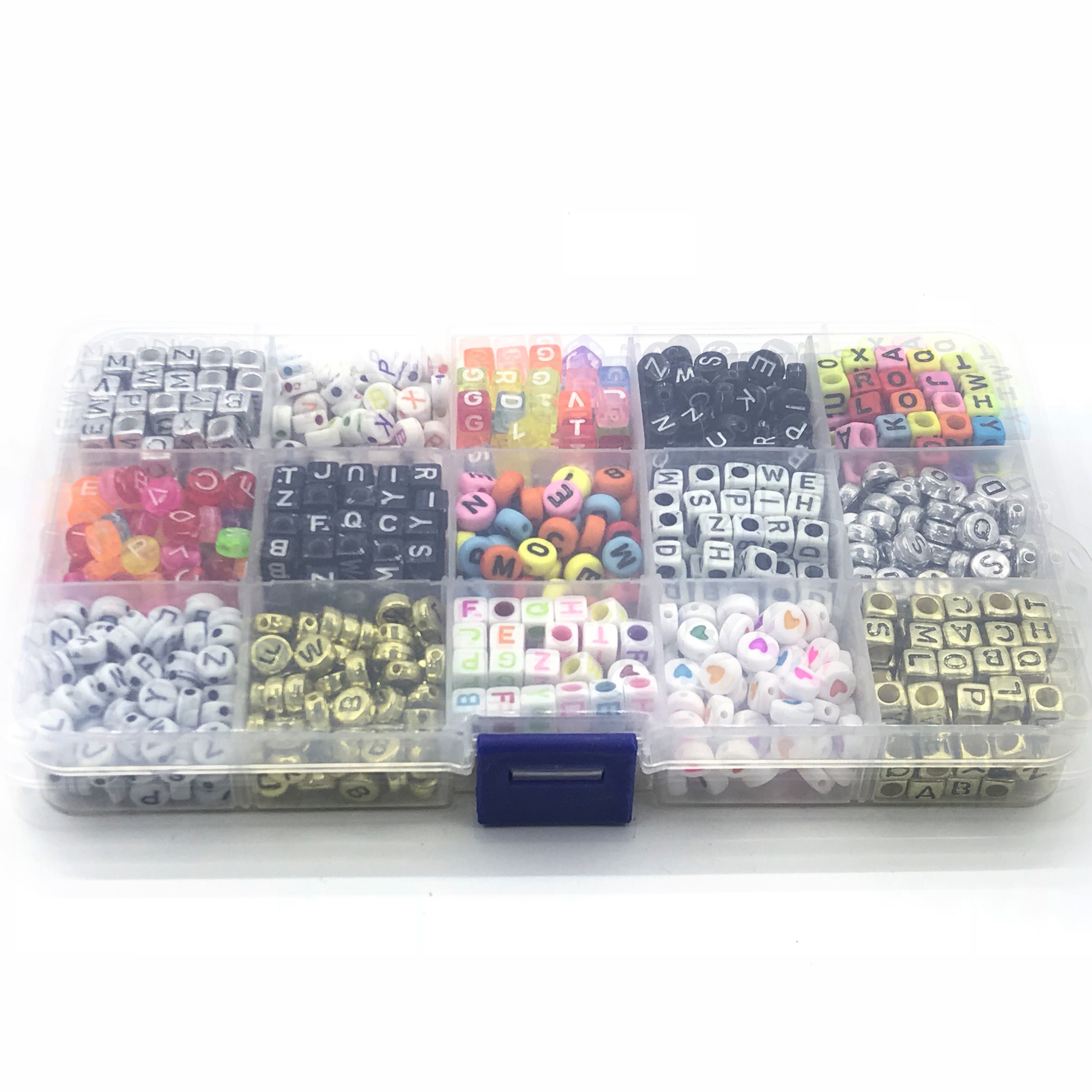 Approx 1100pcs 15 Styles Letter Beads Colorful Alphabet Beads for ...