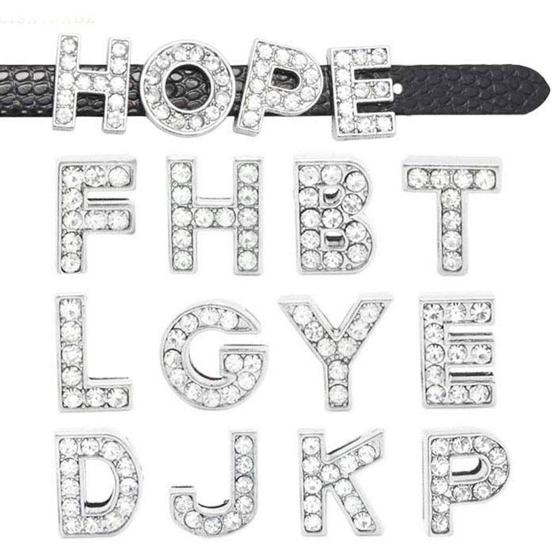 Free Shipping A-Z Full Rhinestones 8mm Slide Alphabet Letters - Etsy