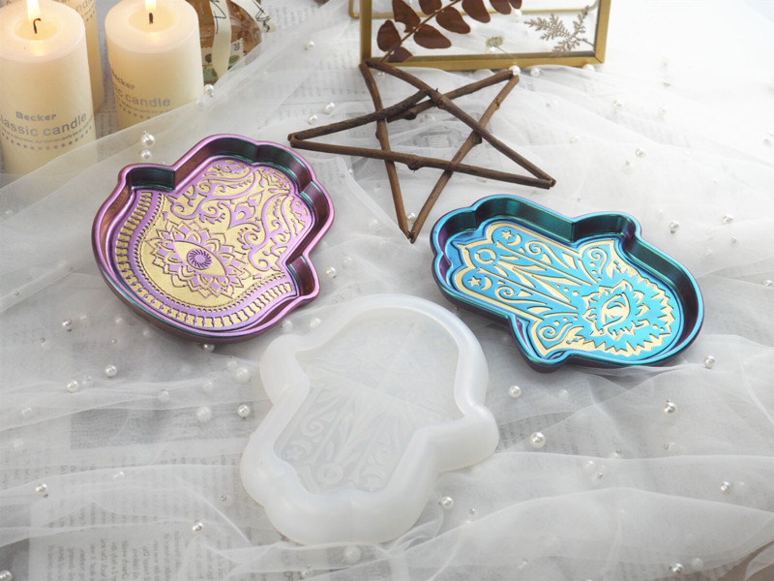 Amulet Silicone Mold God Eyes Design Hamsa Hand Design - Etsy