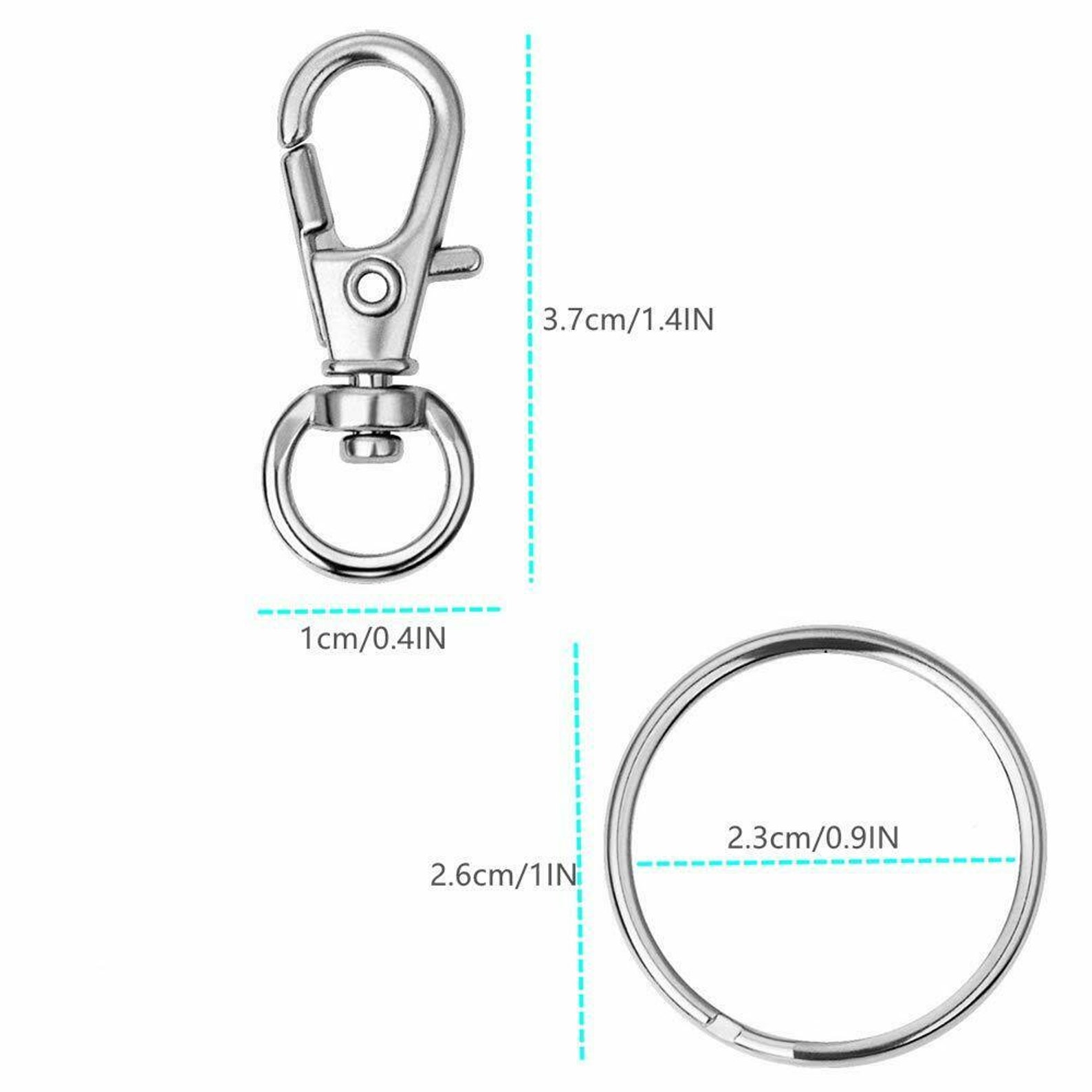 120PCS Swivel Lanyard Snap Hook With Key Rings Metal Swivel - Etsy