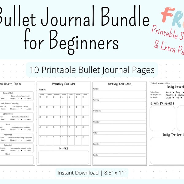 Premade Bullet Journal - Etsy