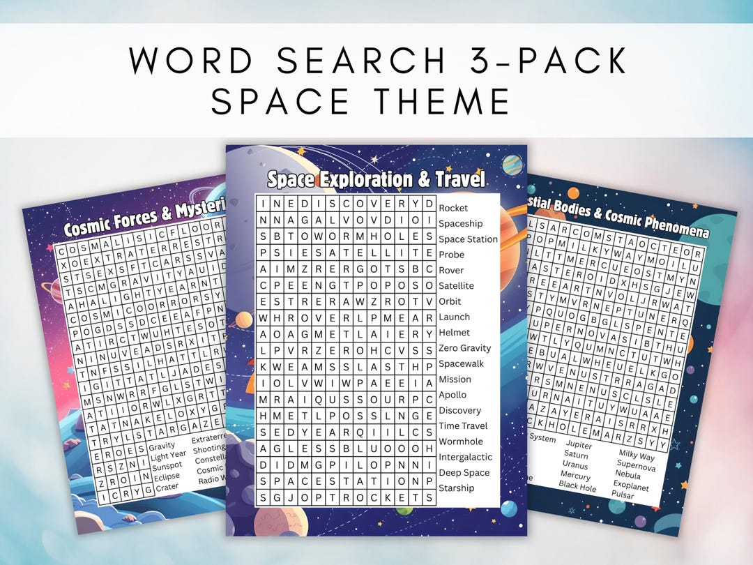 Space Word Search for Kids, Astronomy Activity for the Classroom, Space ...