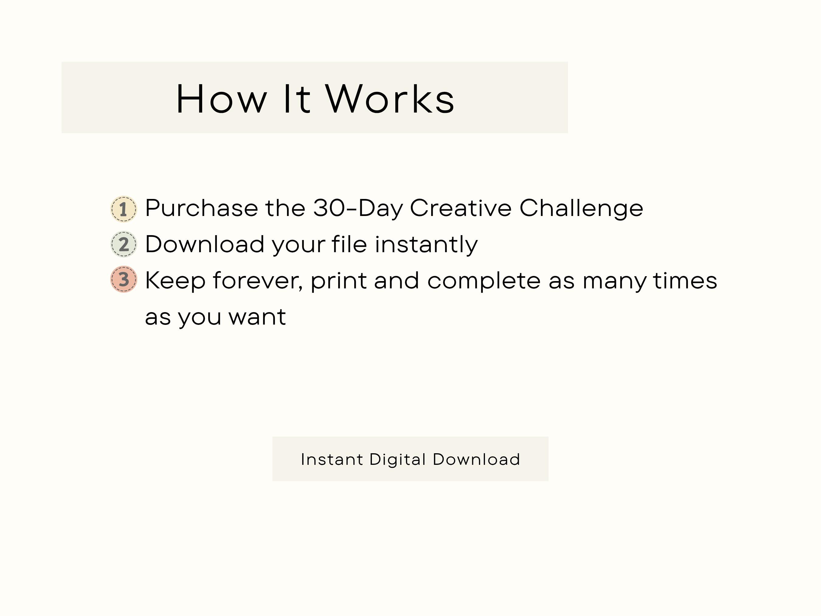 30-day Creative Challenge: Printable Journal Prompts for Adults & Teens ...