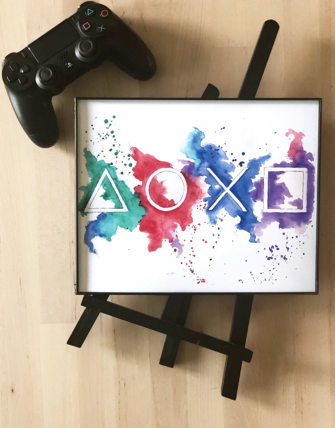 Playstation Video Game Symbol Art Print Watercolor - Etsy