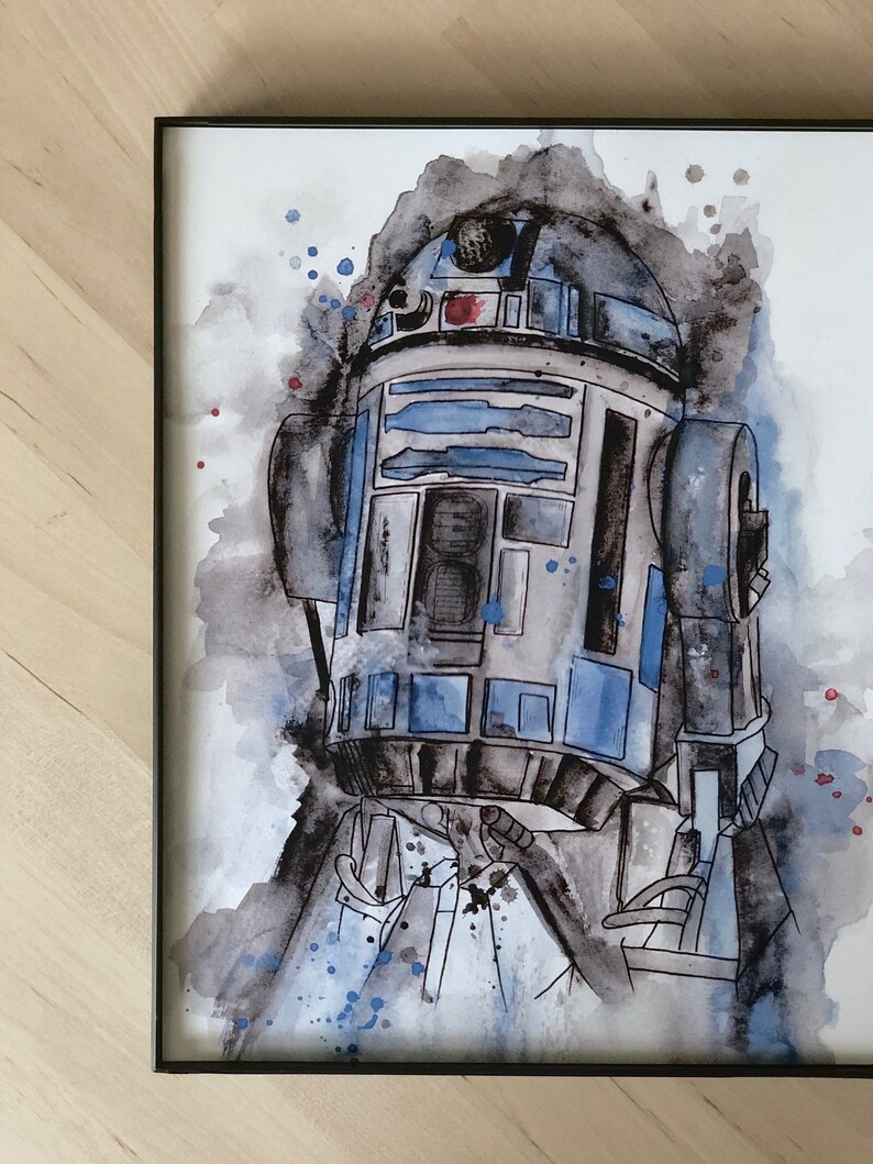 R2D2 Art Print Watercolor - Etsy