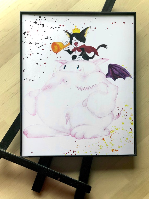 Cait Sith Final Fantasy Art Print Watercolor | Etsy