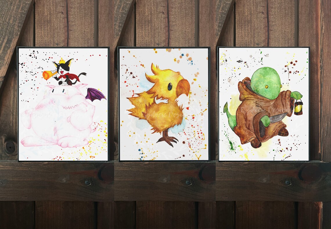 Set of Final Fantasy Moogle Black Mage Cactaur Chocobo - Etsy