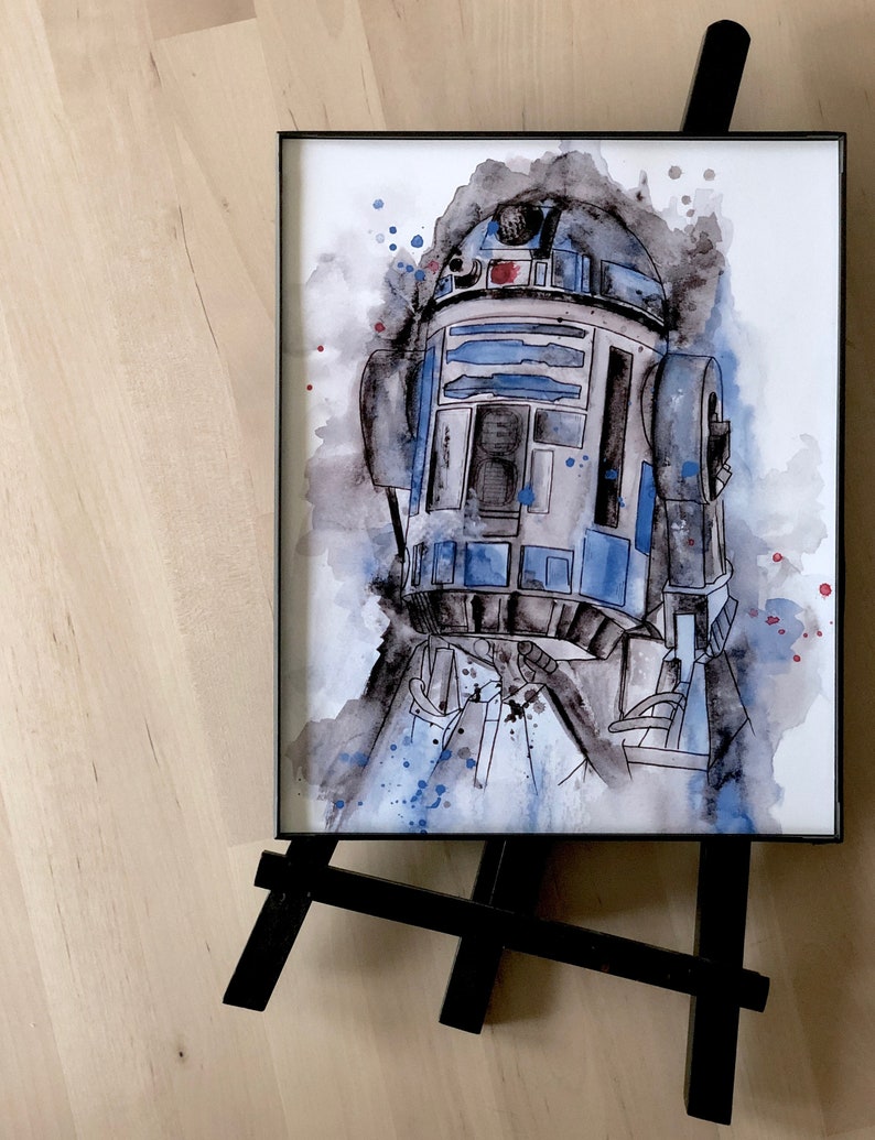 R2D2 Art Print Watercolor - Etsy