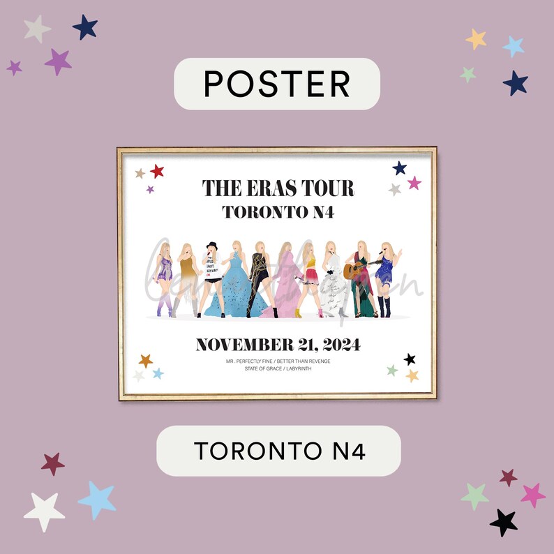 TORONTO CANADA N4 – Printable Poster - Eras Tour - Digital Art Wall ...