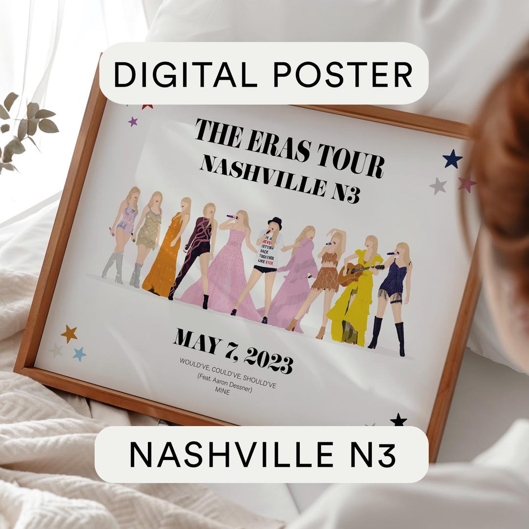 NASHVILLE N3 – Printable Poster - Eras Tour - Digital Art Wall Decor ...