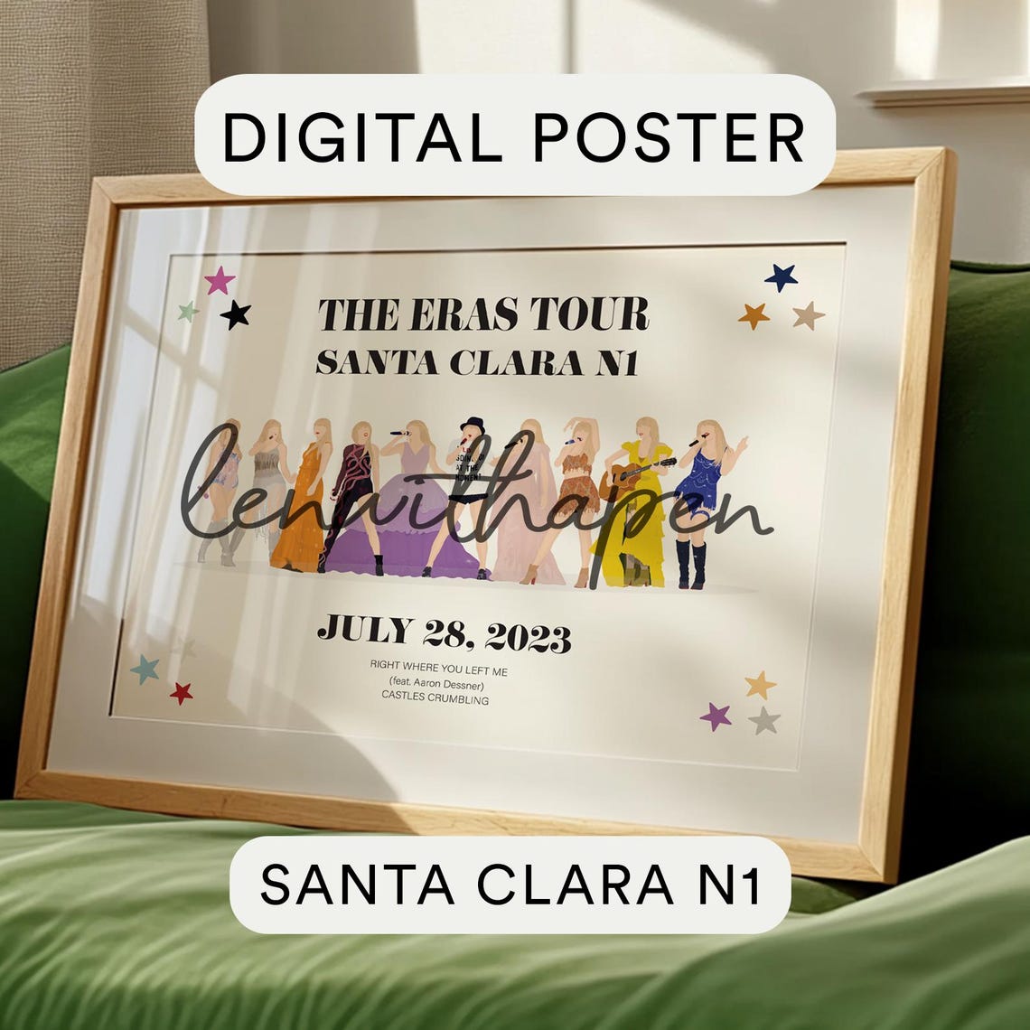 SANTA CLARA N1 – Printable Poster - Eras Tour - Digital Art Wall Decor ...