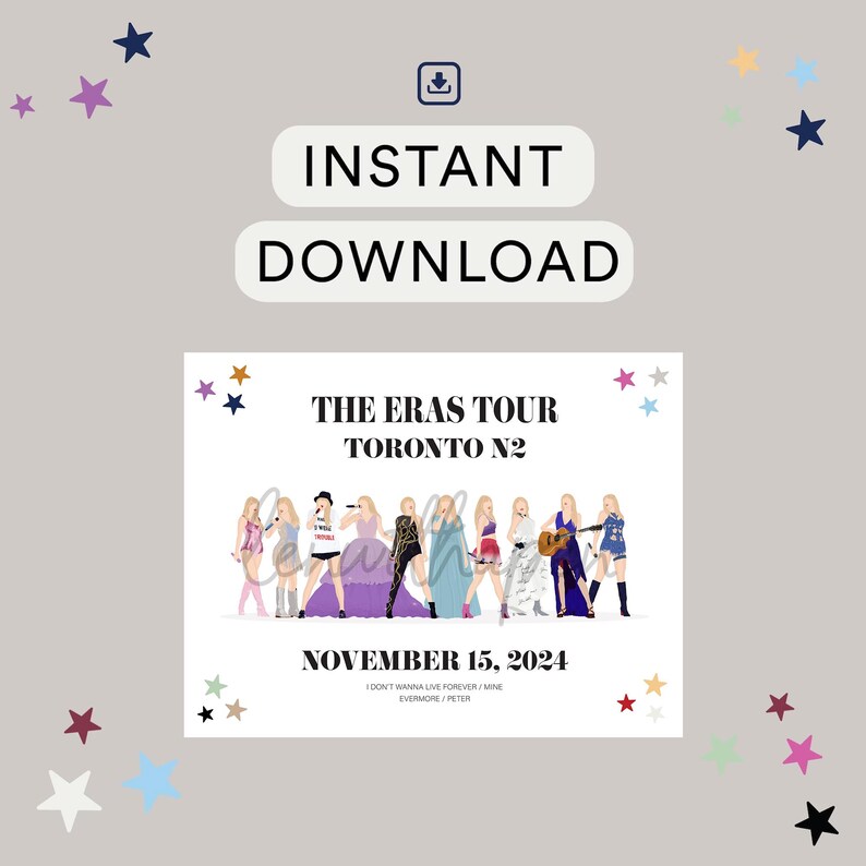 TORONTO CANADA N2 – Printable Poster - Eras Tour - Digital Art Wall ...