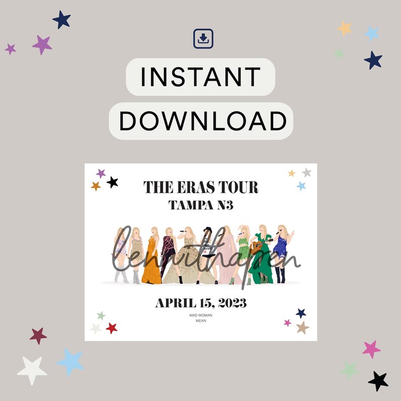 TAMPA N3 – Printable Poster - Eras Tour - Digital Art Wall Decor ...