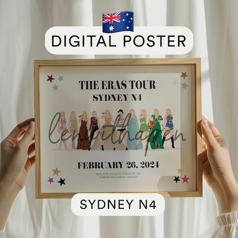 SYDNEY N4 – Printable Poster - Eras Tour - Digital Art Wall Decor ...
