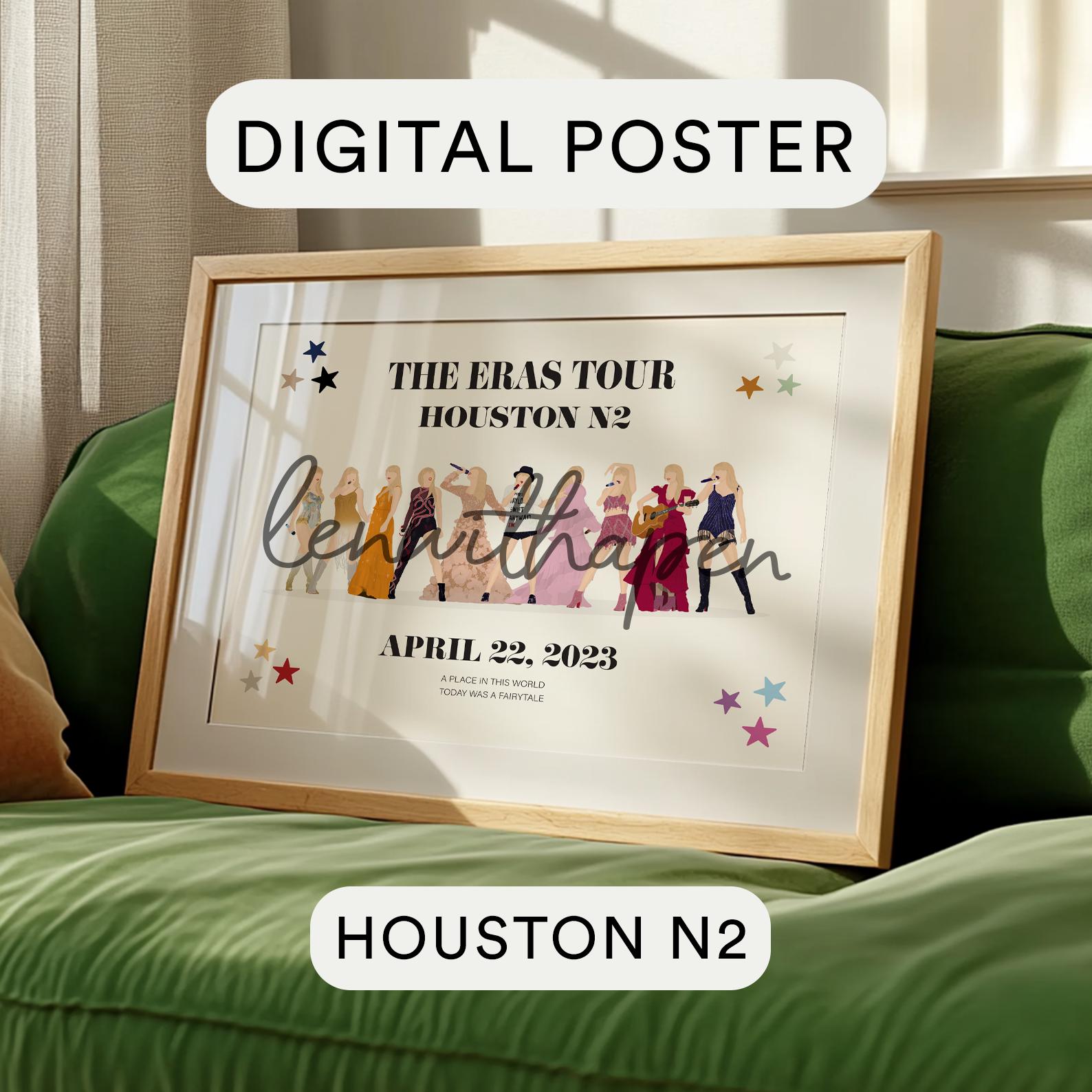 HOUSTON, TX N2 – Printable Poster - Eras Tour - Digital Art Wall Decor ...