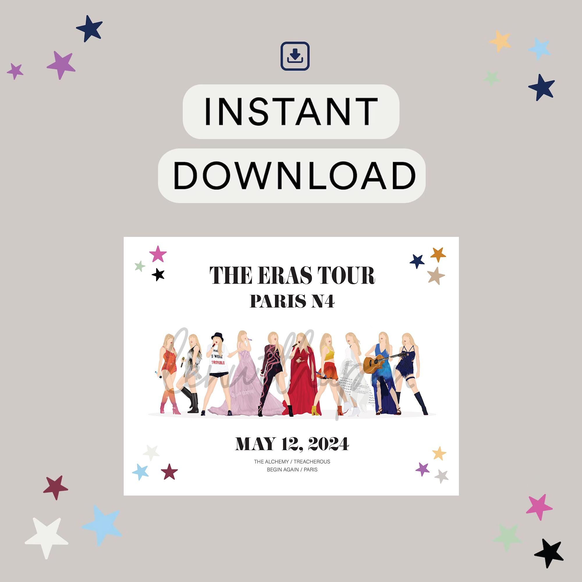 PARIS FRANCE N4 – Printable Poster – Eras Tour - Digital Art Wall Decor ...