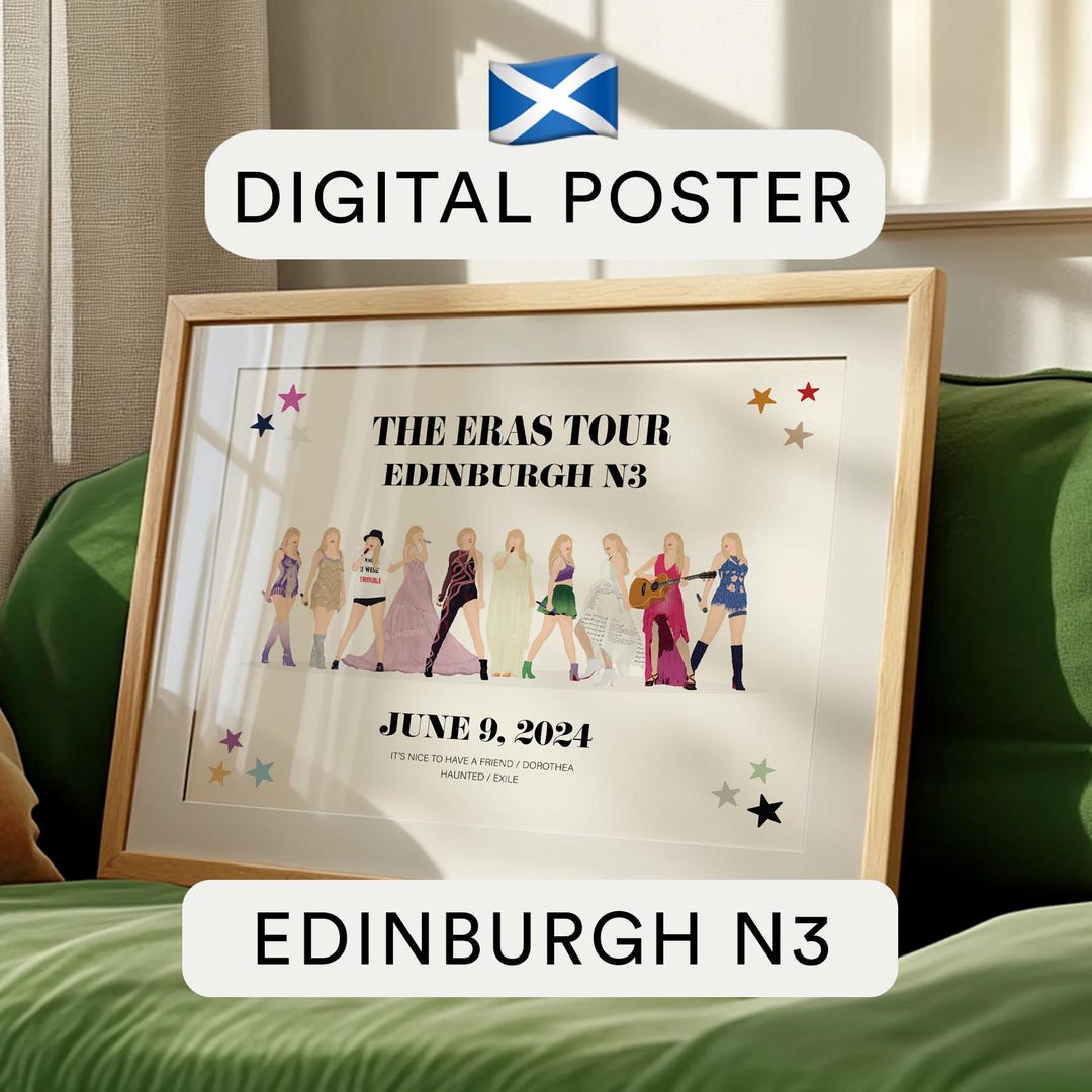EDINBURGH NIGHT 3 – Printable Poster - Eras Tour - Digital Art Wall ...