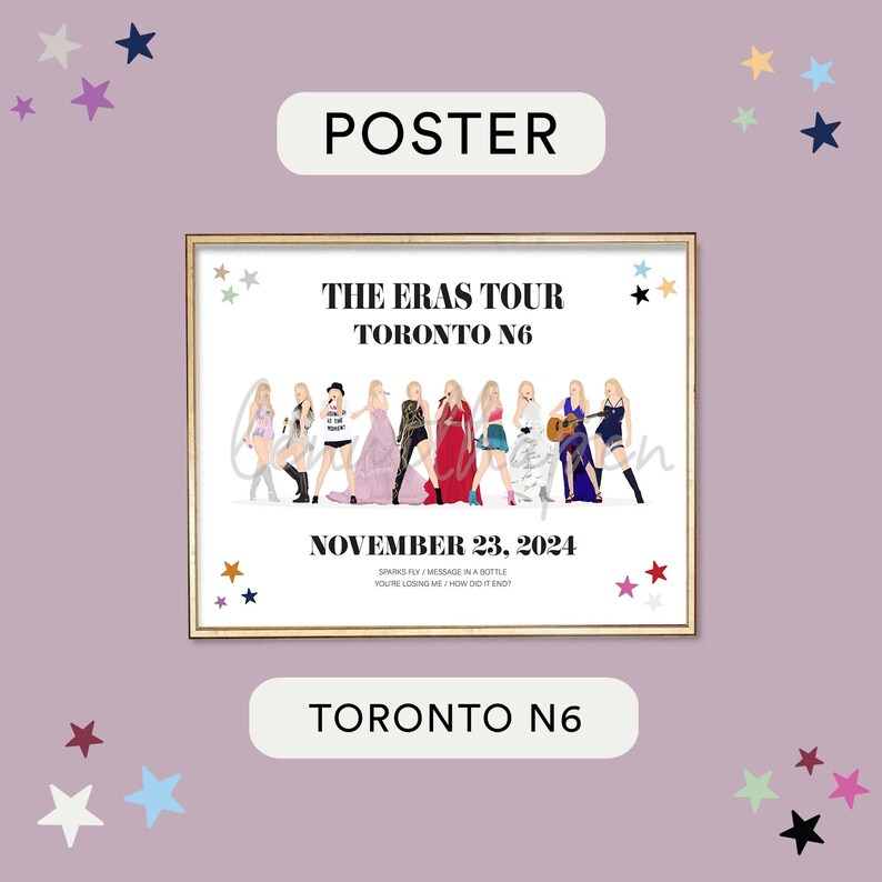 TORONTO CANADA N6 – Printable Poster - Eras Tour - Digital Art Wall ...