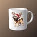 Festive Pug Clipart Adorable Cartoon Pug in Santa Hat With Antlers ...