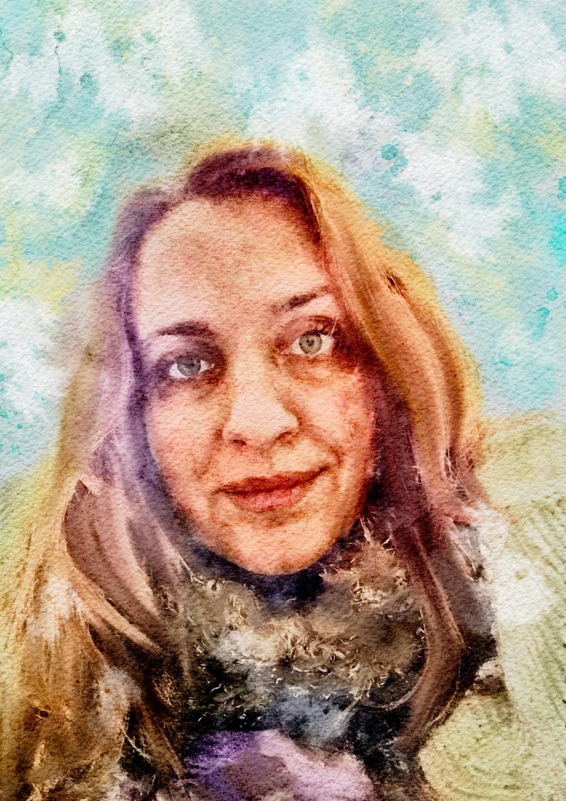 Made to Order, Custom Portrait From Photo, Digital Watercolor Portrait ...