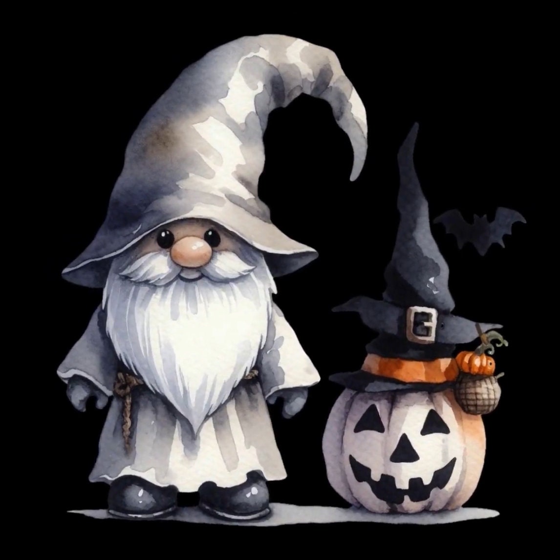 Cute Halloween Gnome Clipart Instant Download Sublimation Design for ...