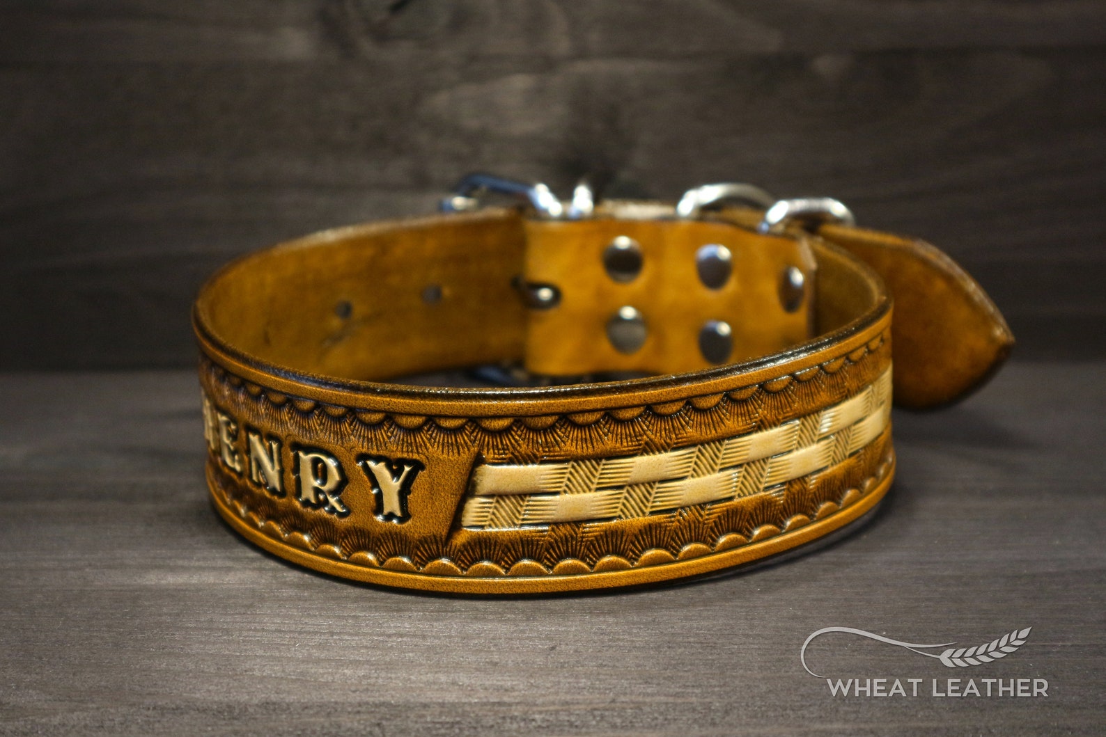 PERSONALIZED LEATHER COLLAR // With name // Personalised | Etsy