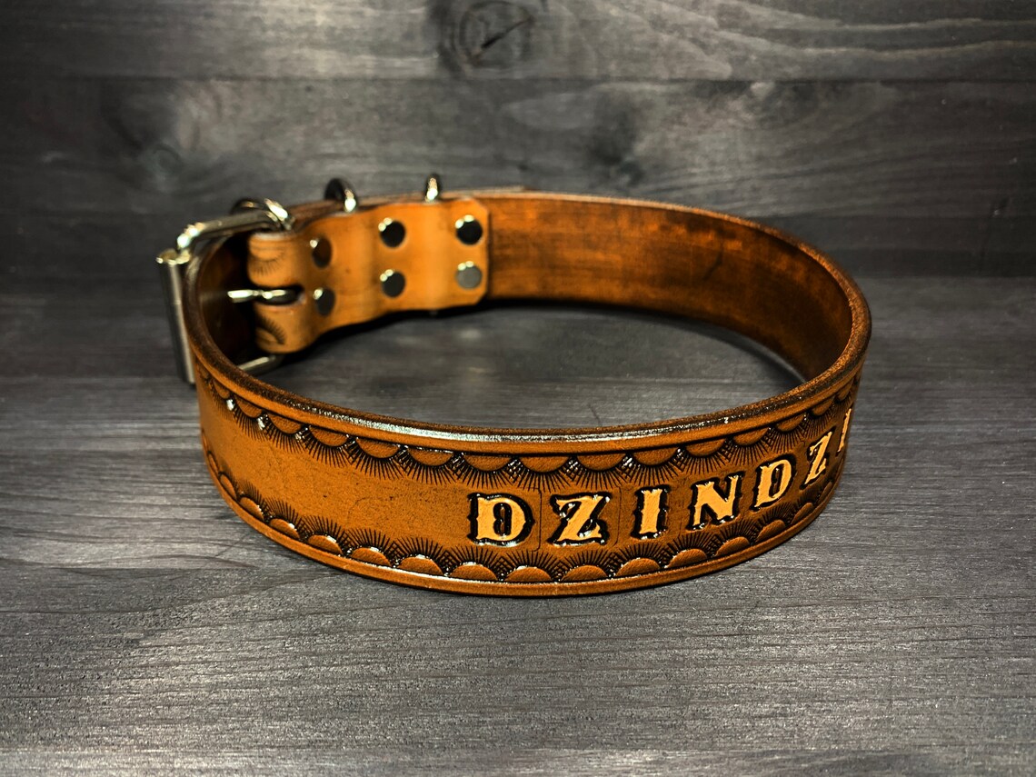 PERSONALIZED LEATHER COLLAR // With Name // Personalised | Etsy