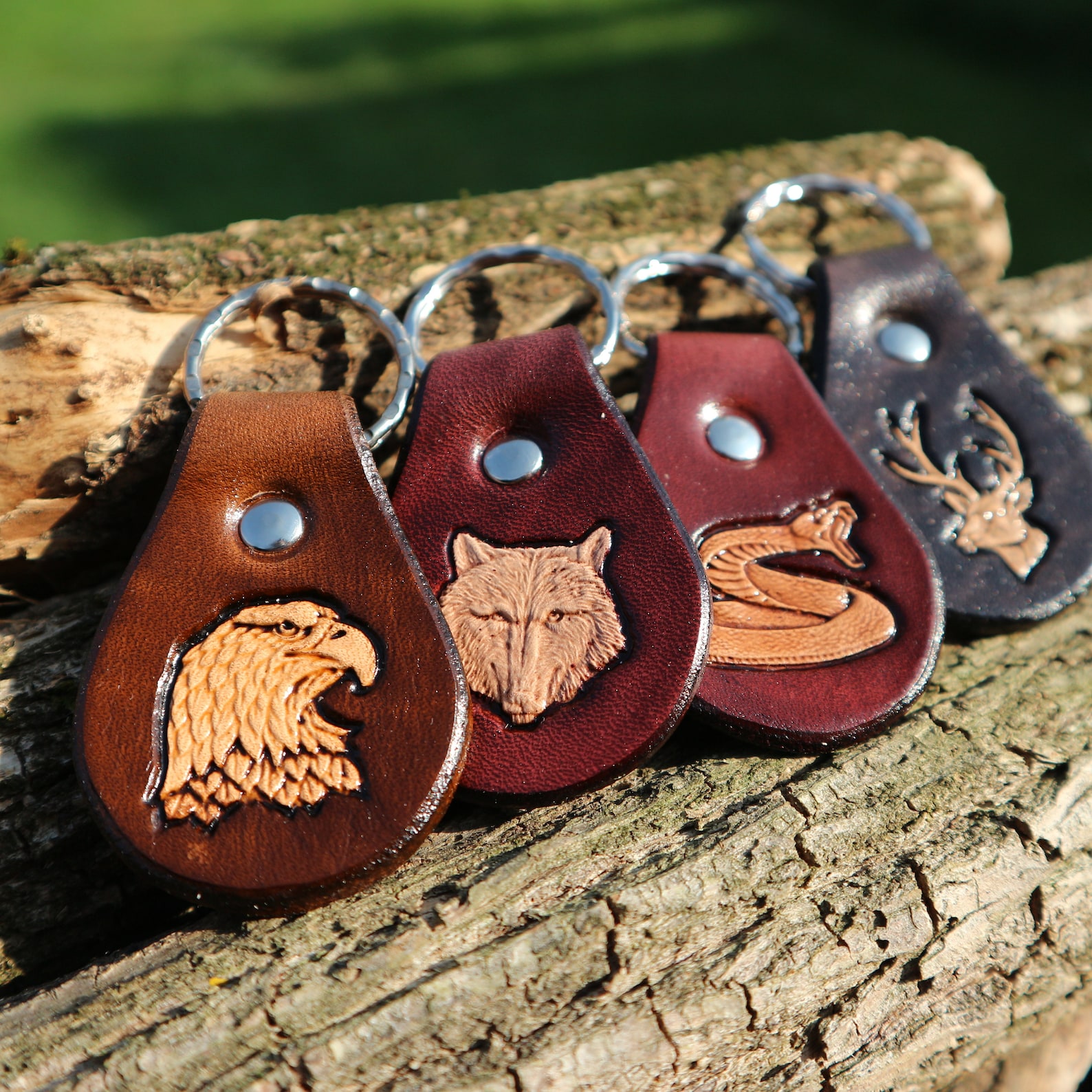 CUSTOM LEATHER KEYCHAIN With Various 3D Stamps, in Six Colors ...