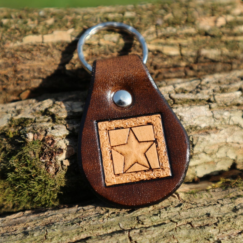 CUSTOM LEATHER KEYCHAIN With Various 3D Stamps, in Six Colors ...