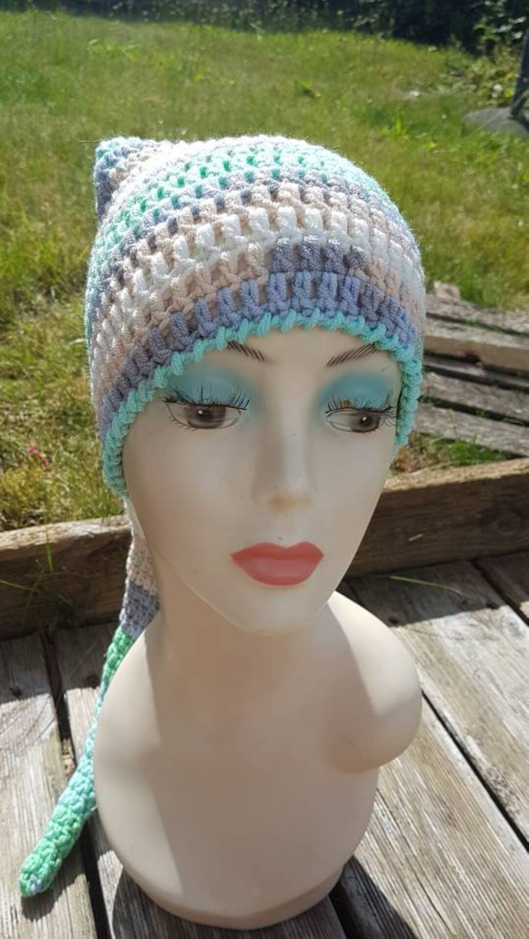 Crocheted Elf Cap in Flanges and Acrylic in Soft and Pastel - Etsy