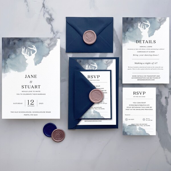 Tartan Design Wedding Invitations - Etsy