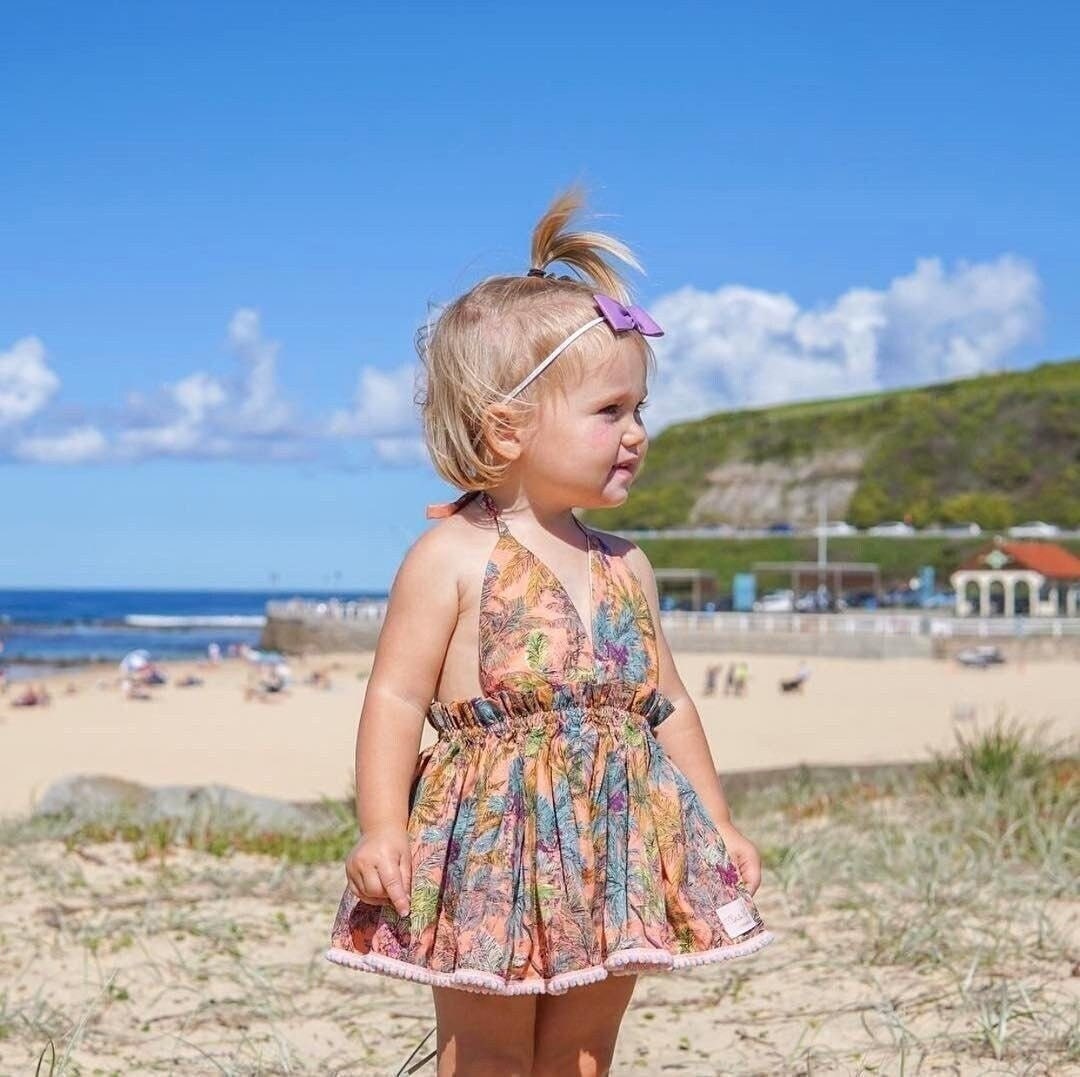 Hawaiian Dress Girls | Baby Luau Outfit | Tropical Toddler Dress | 1st ...