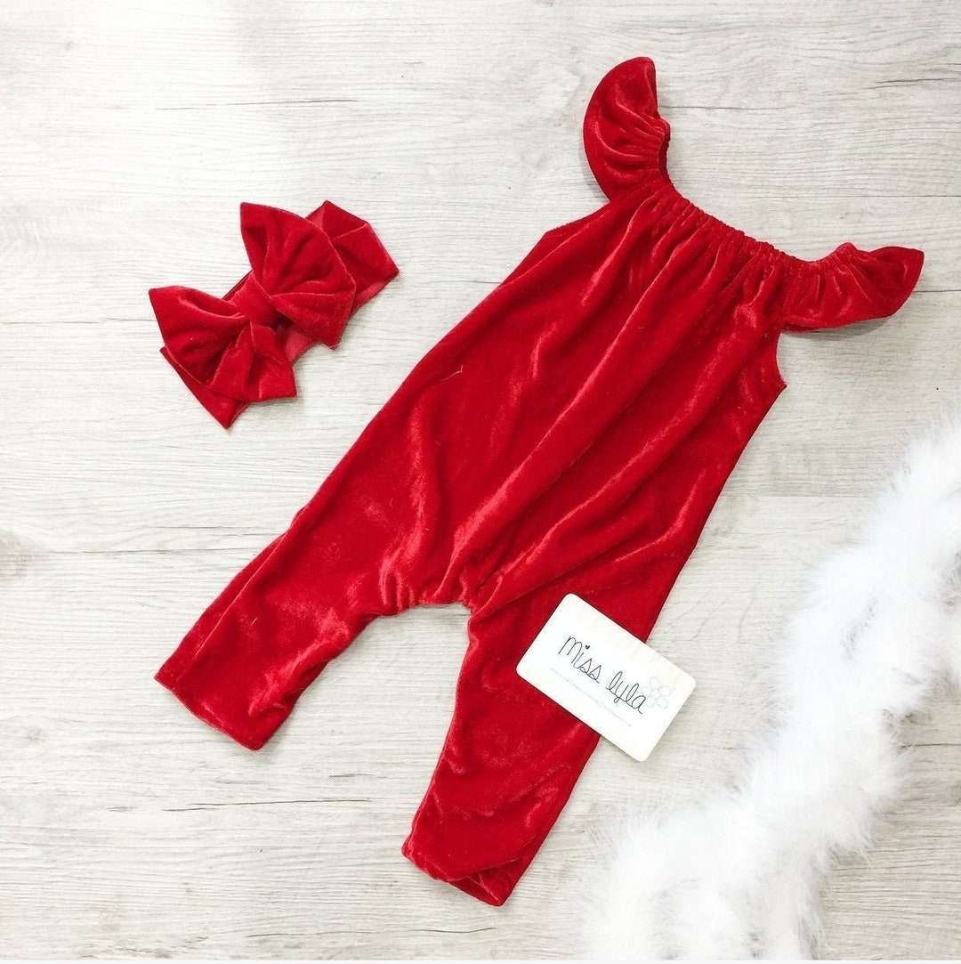Adorable Red Baby Girl Jumpsuits, Christmas Baby Outfits for Your ...