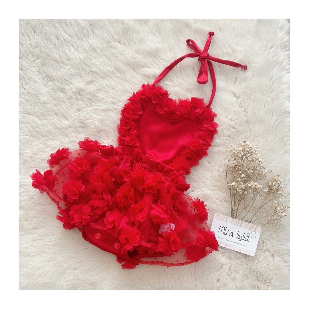 Baby Girl Red Dress, Red Flower Girl Dress, Baby Girl Dress White Red ...