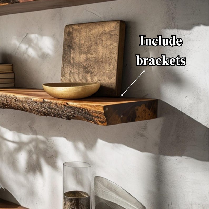 Floating Corner Shelf Live Edge Floating Shelf Long Floating Shelf ...