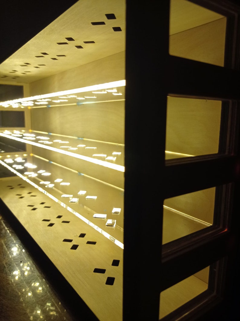 Completely Closed Acrylic and Wood Display Cabinet With LED Lightdie ...