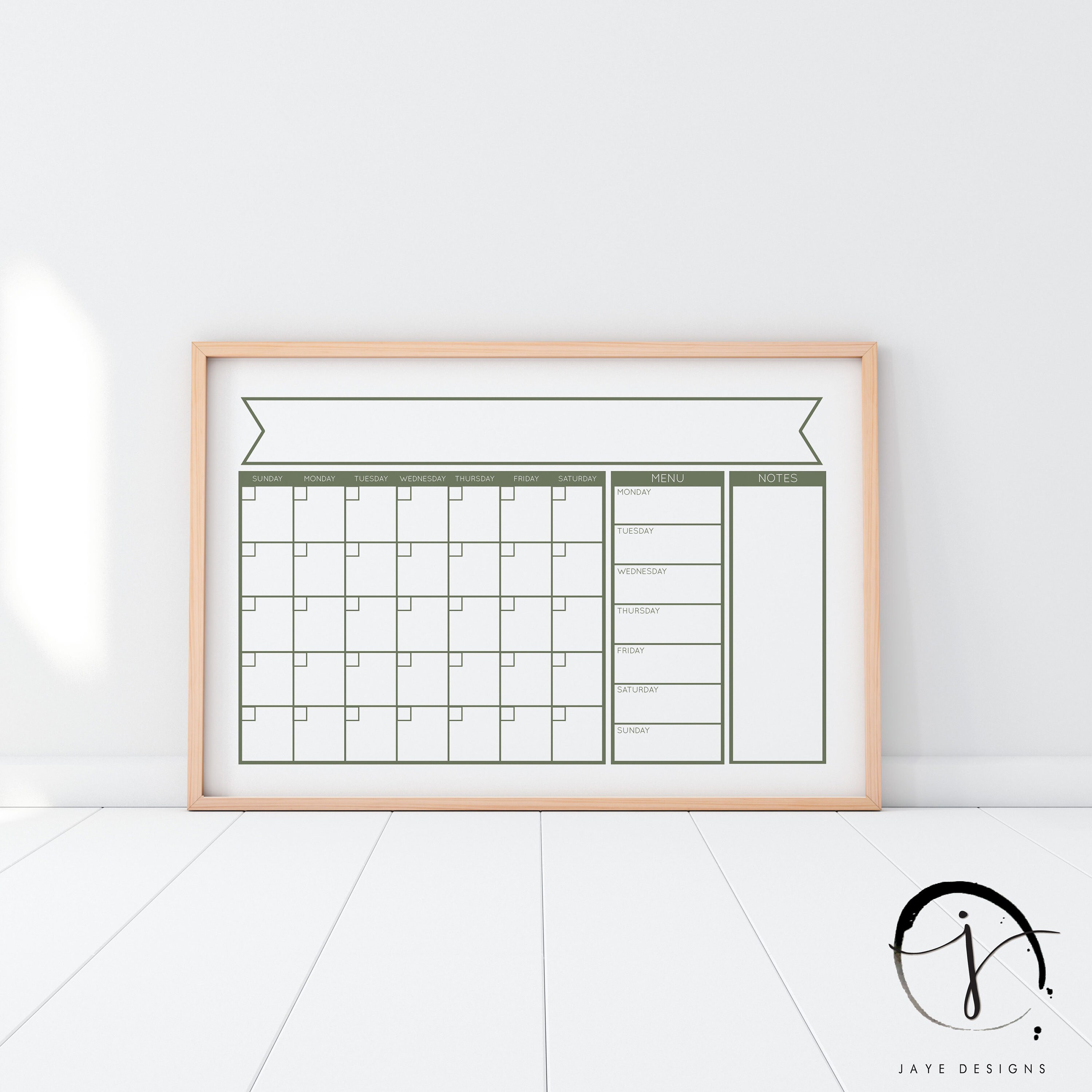 Printable Wall Calendar - Digital Download, Customizable, Multiple ...