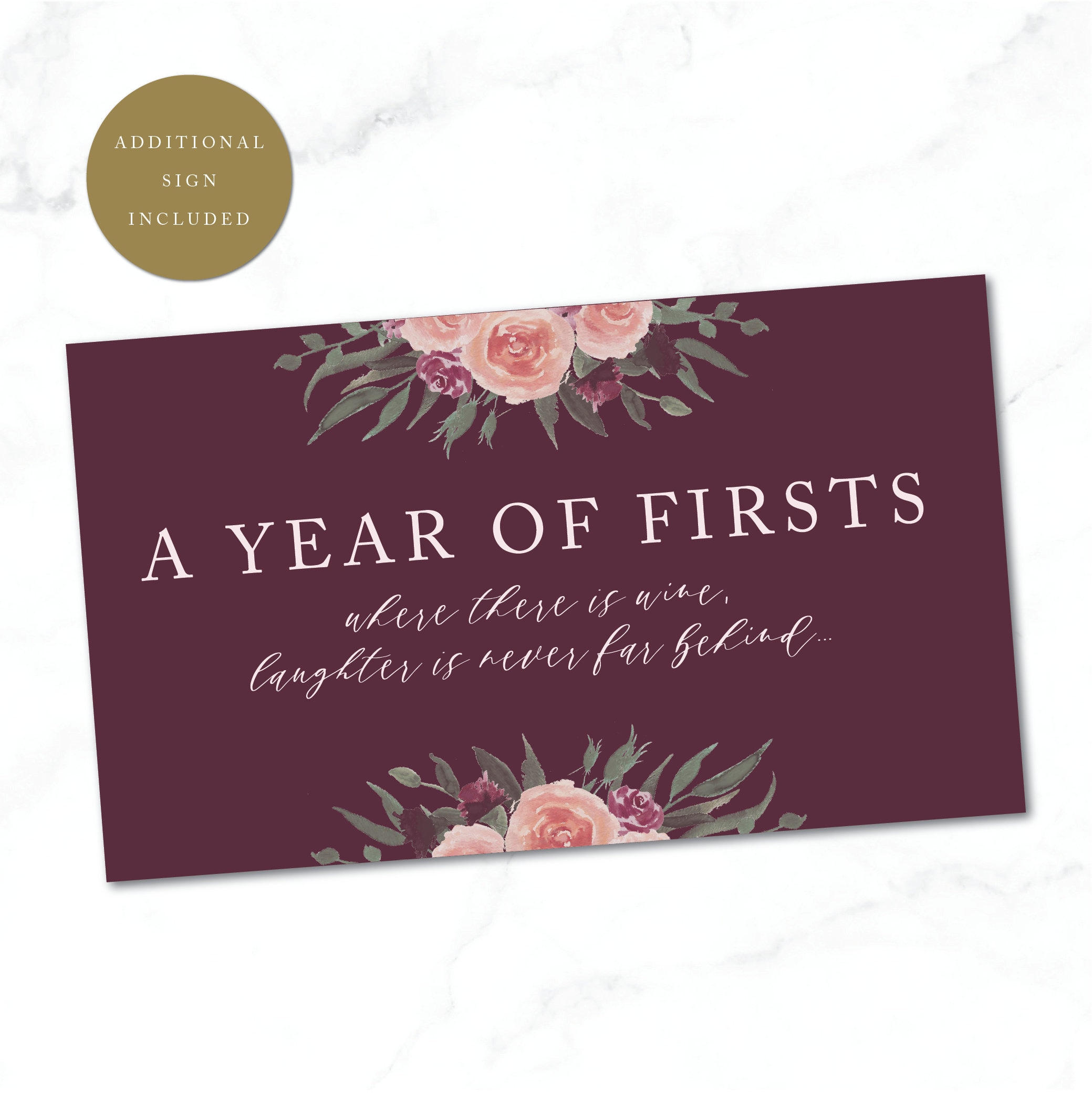 Marriage Milestone Wine Basket Tags - A Year of Firsts - Wine Gift ...